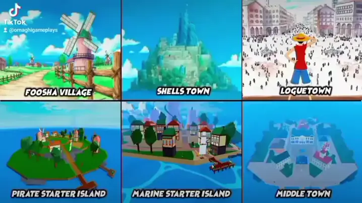 Todas as Ilhas de One Piece em Blox Fruits (SEA 1)