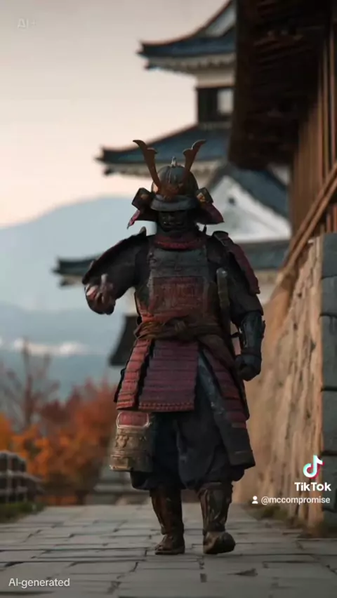 Ai samurai guards castle